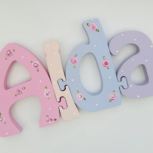 Wooden Jigsaw Name, Childs Bedroom Decor, Nursery Decor, Wooden Name ...