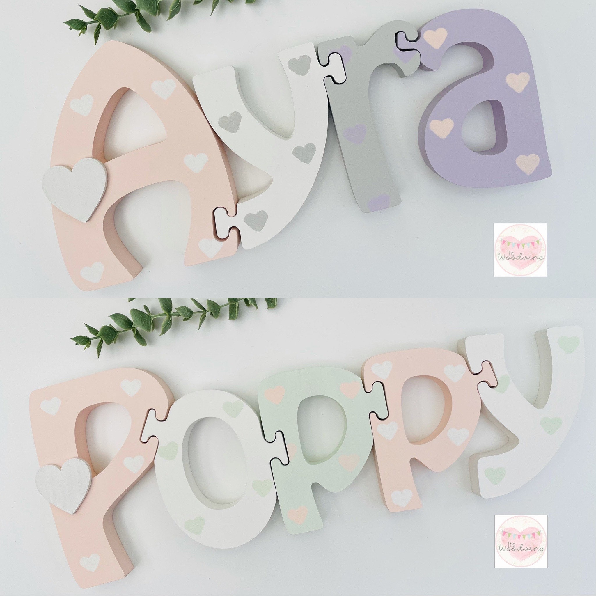 Wooden Jigsaw Name childs bedroom decor nursery decor | Etsy