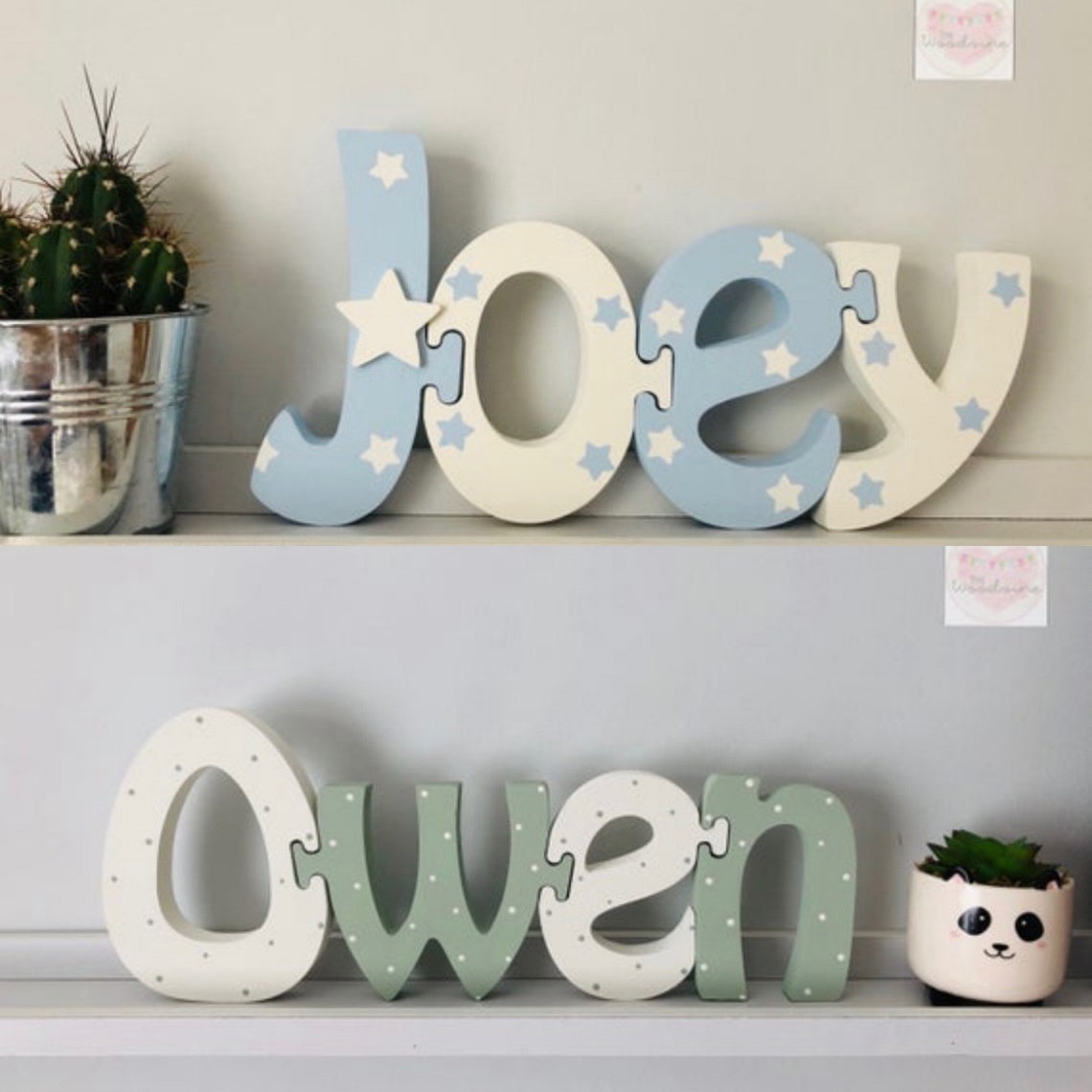 Wooden Jigsaw Name childs bedroom decor nursery decor | Etsy