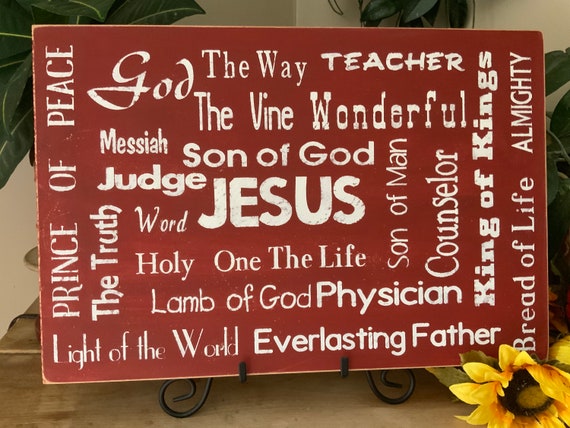 Religious Sign Almighty Jesus Home Decor Religious Decor Wall Hanging ...