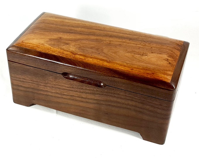 Wood Keepsake Box Made From Walnut and Elm, Wooden Jewelry Box, Gift ...
