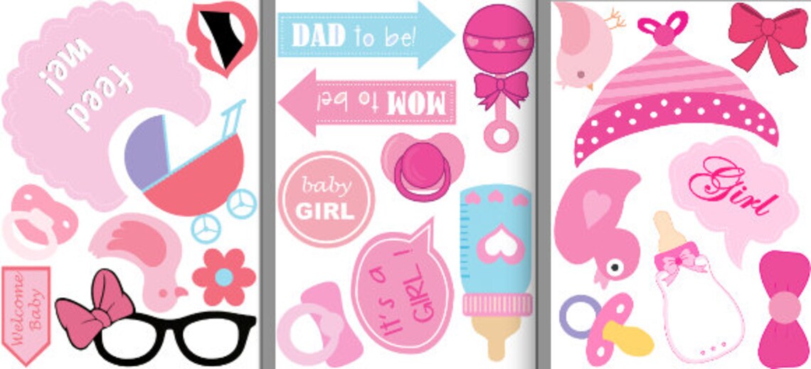 Baby Shower Photo Booth Props Printable - Instant Download! 24 Baby ...