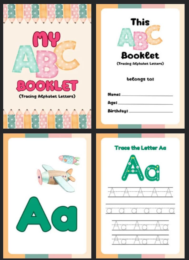 My Abc Booklet Tracing Alphabet Letters/ 27 Pages Printable Pages for ...