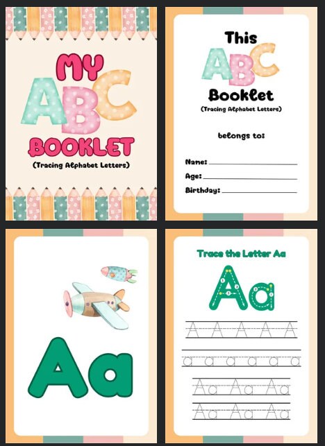 My Abc Booklet Tracing Alphabet Letters/ 27 Pages Printable Pages for ...