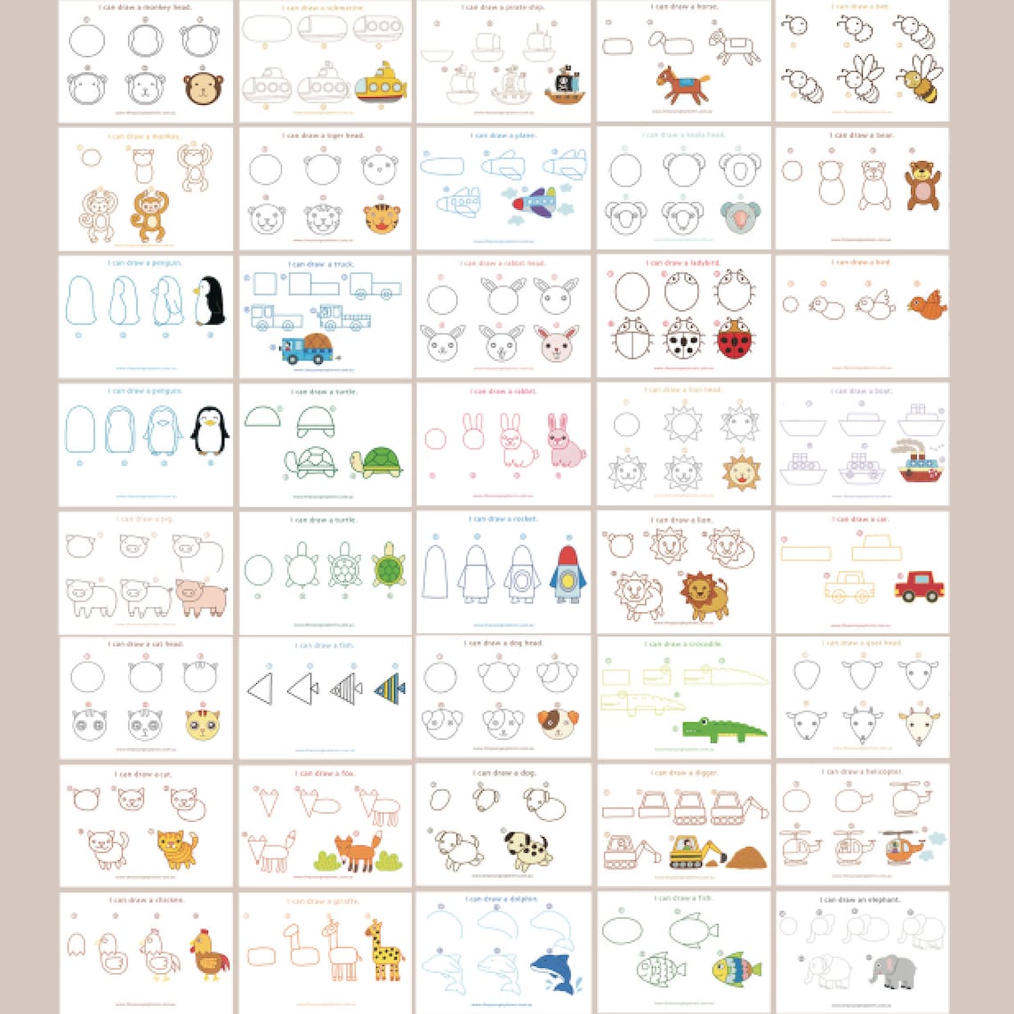 Step by Step Drawing I Can Draw Animals and Transports Download PDF ...