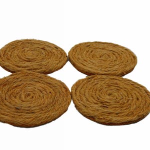 Jute Rope Coasters, Set of Four, Minimalistic All Natural Rope Coasters ...