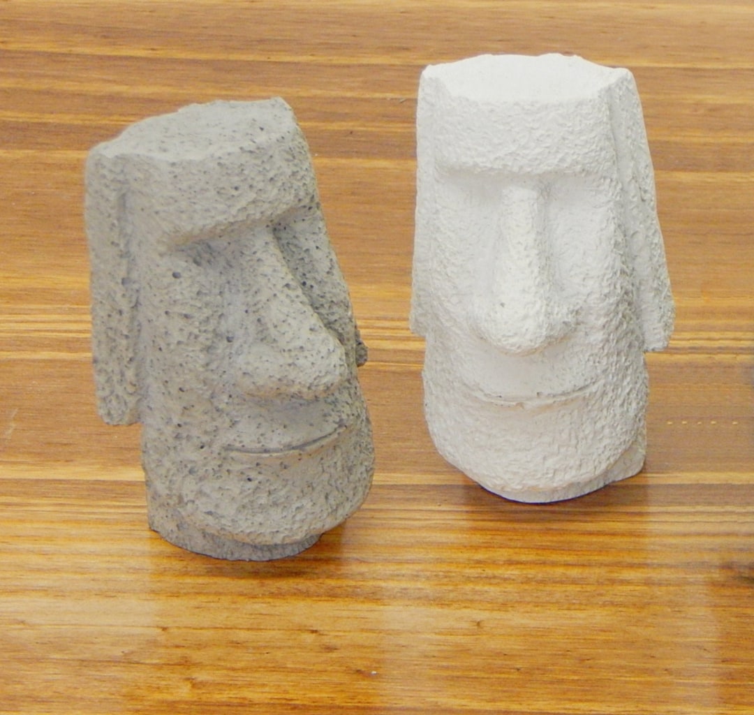 Concrete Moai Easter Island Head, Home Décor Statue Sculpture ...