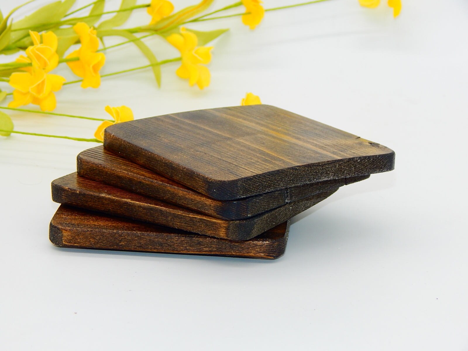 Rustic Wood Coaster Coffee Mug Coasters Handmade Coasters | Etsy