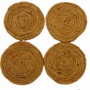 Jute Rope Coasters, Set of Four, Minimalistic All Natural Rope Coasters ...