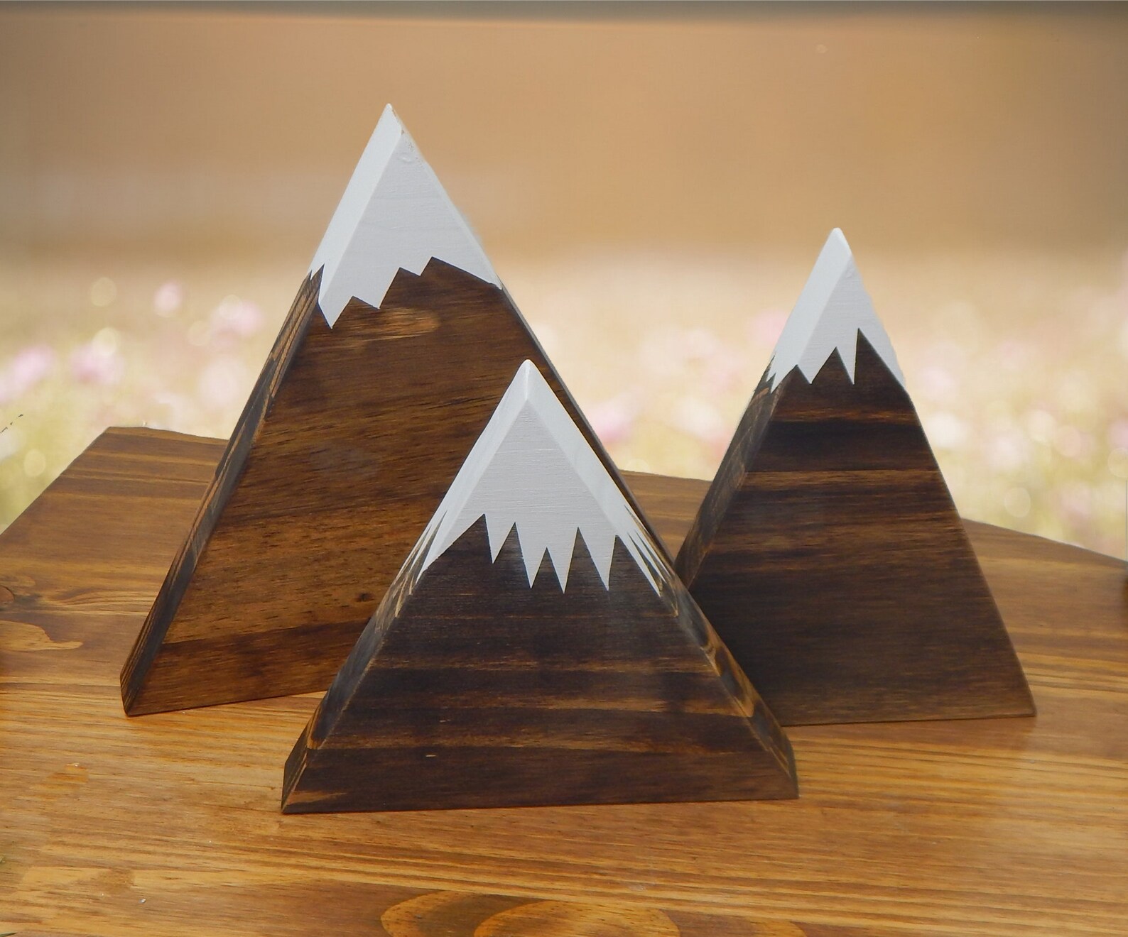 Wood Mountain Set Rustic Decor Christmas Gift Set White | Etsy