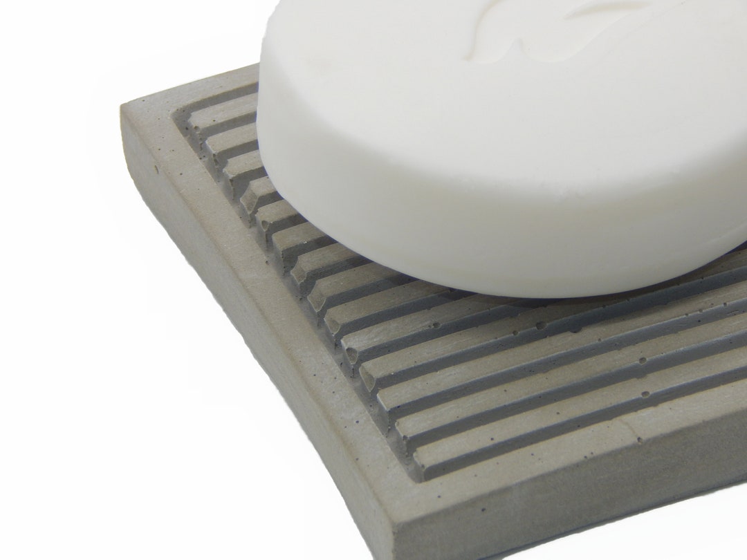 Handmade Concrete Soap Dish, Cement Soap Tray, Soap Dish With Drain ...
