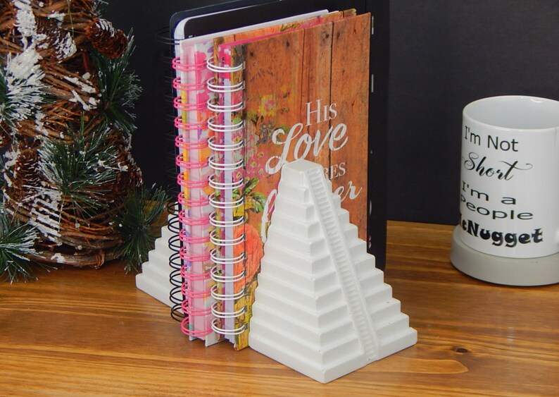 Concrete Bookends Pyramid Figure Cement Bookends Industrial - Etsy