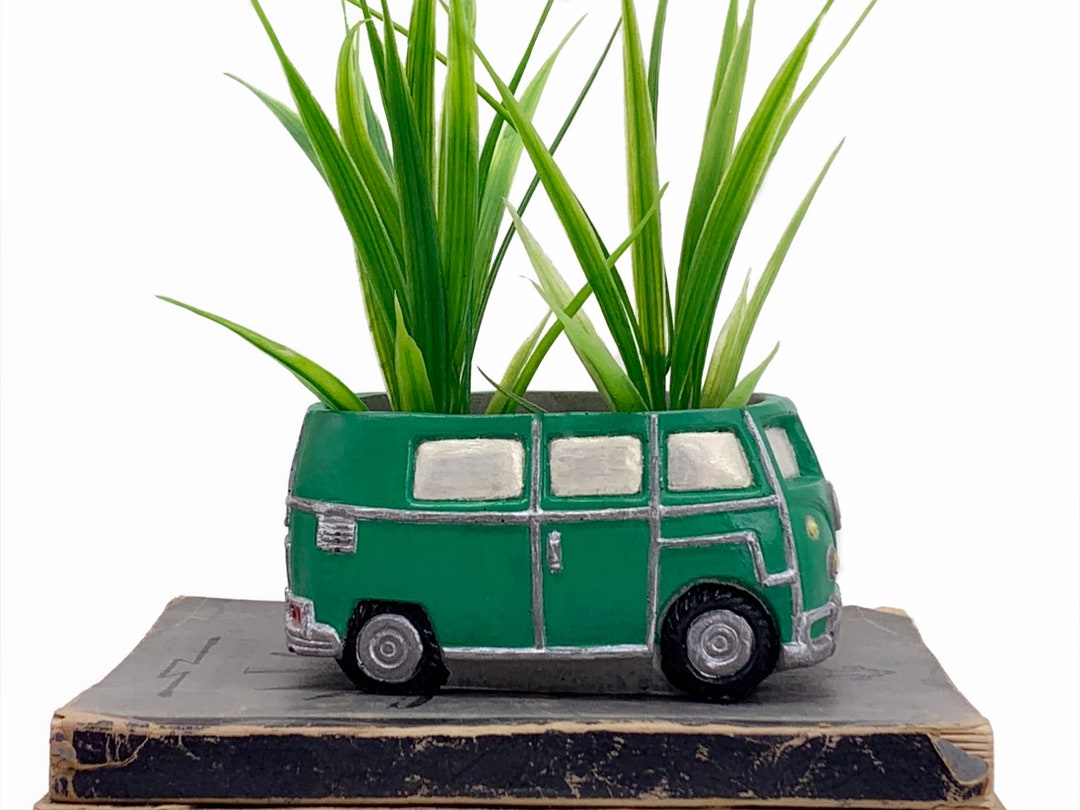 Succulent Planter, Cement Hippie Van, Retro Bus, Concrete Bus, Air ...