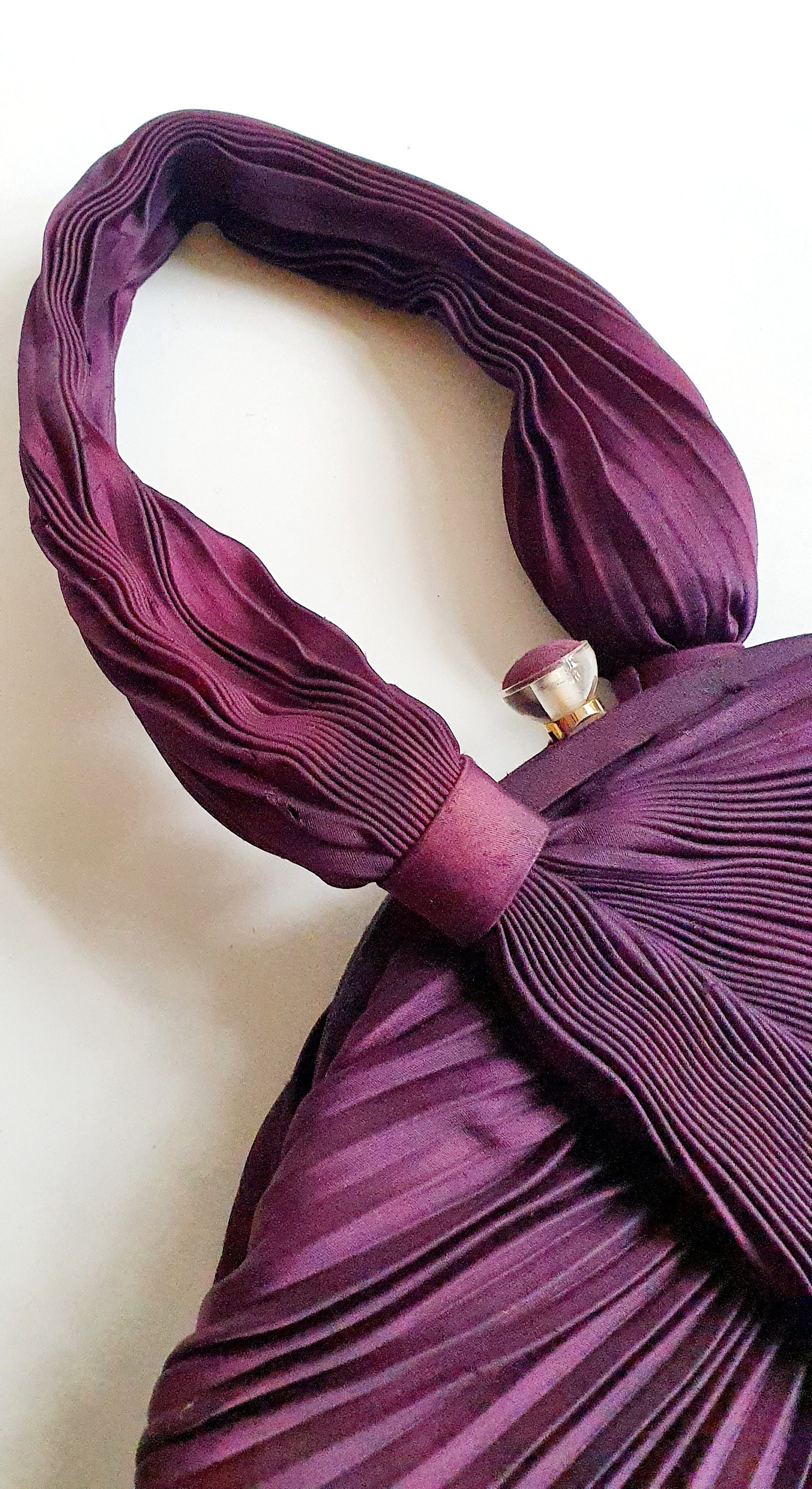 Purple Art Deco Pleated Satin Bag, Lucite Clasp, Made in France, Blue ...