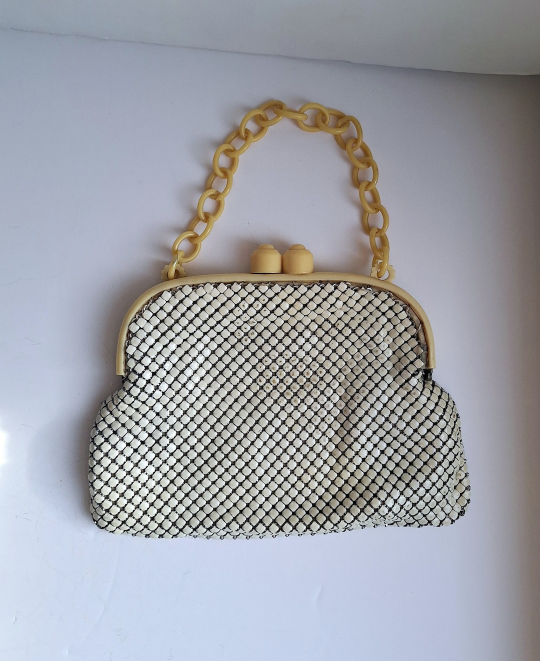 Forties Ivory Bag, 1940's Fashion, Metal Mesh Bag, Vintage Bag, Alumesh ...