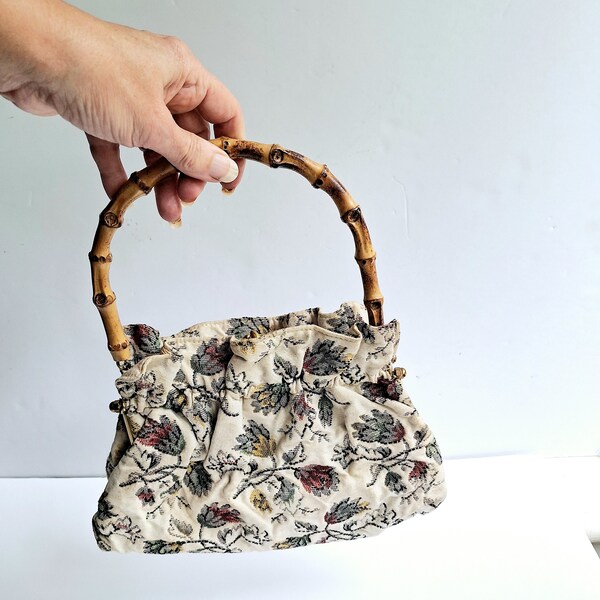 Bamboo Handle Bag - Etsy