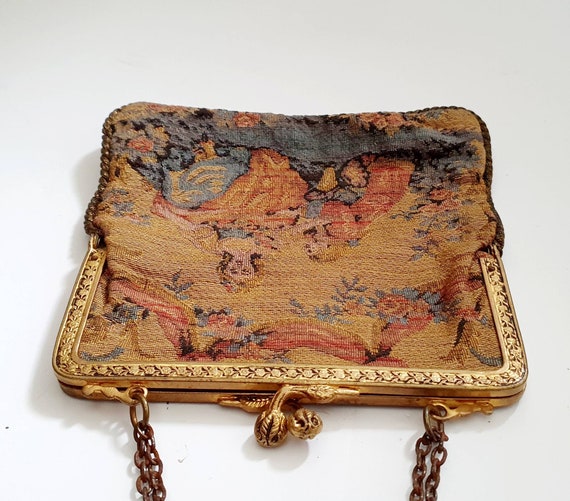 Antique bag, Edwardian bag, tapestry bag, decorative … - Gem