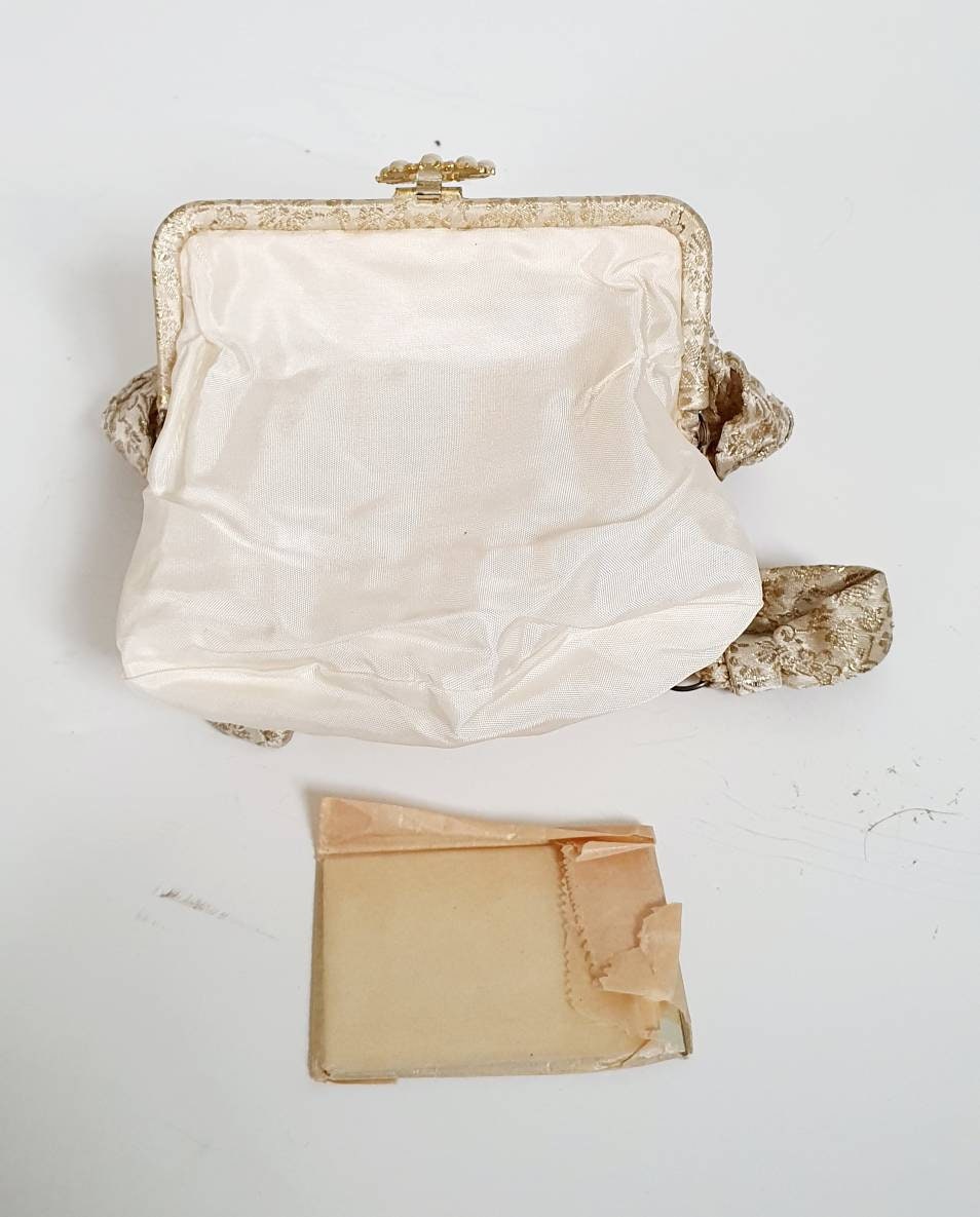 Brocade Vintage Bag 1930's Silver and Gold Evening Bag - Etsy UK