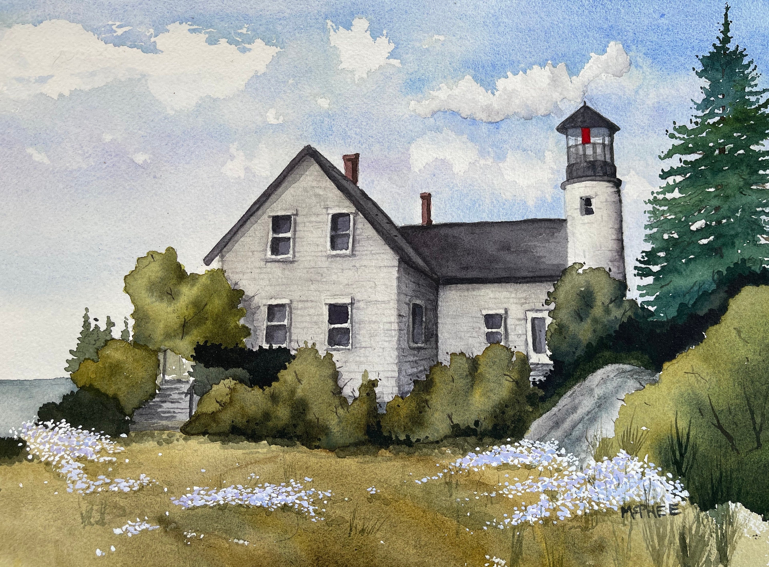 Archival Watercolor Print - " Spring Morning in Maine" - Etsy