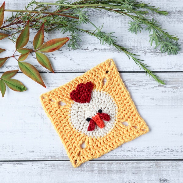 Chicken Crochet Granny Square - Etsy