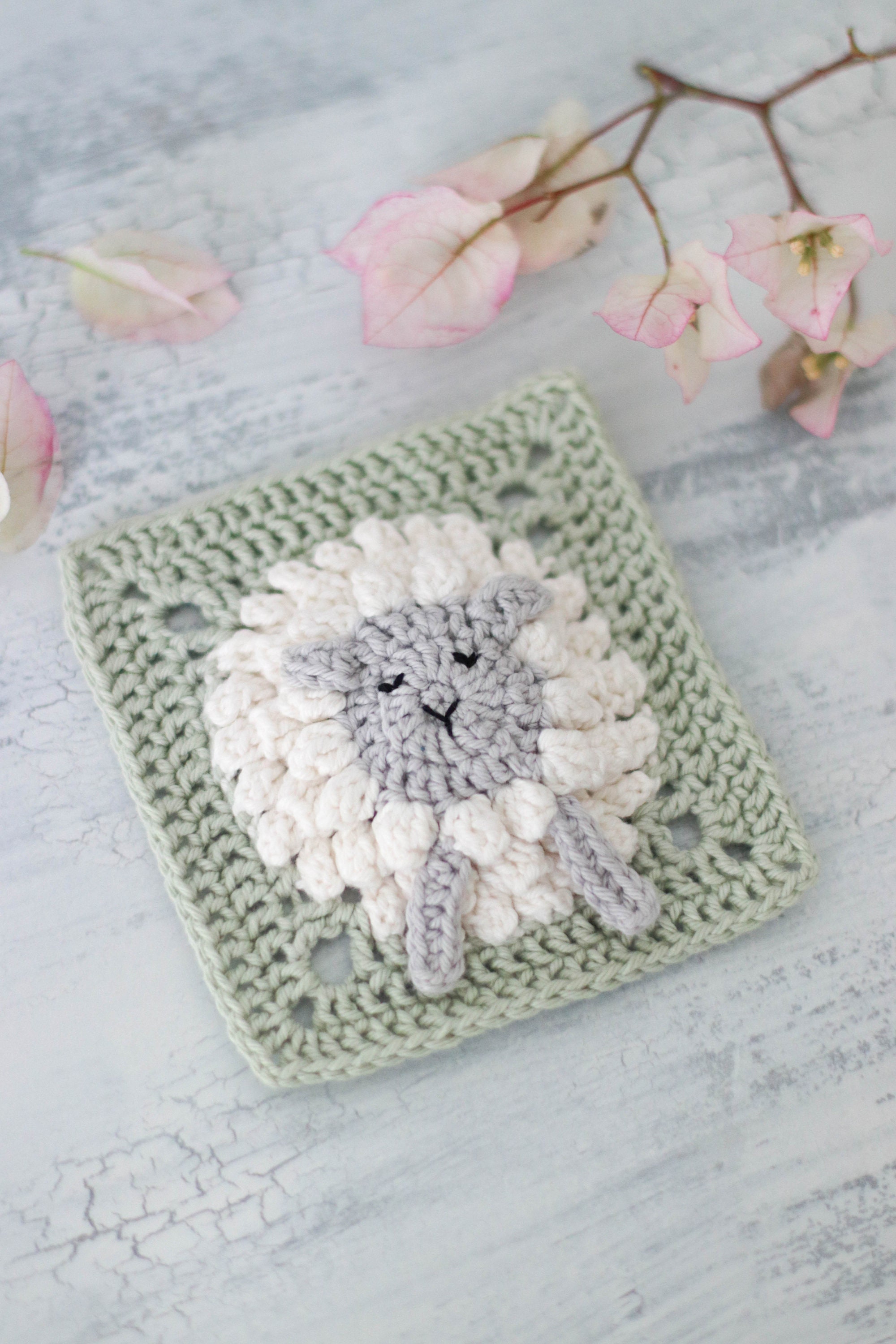 Crochet Lamb Square Pattern // Sheep Granny Square Motif // | Etsy UK