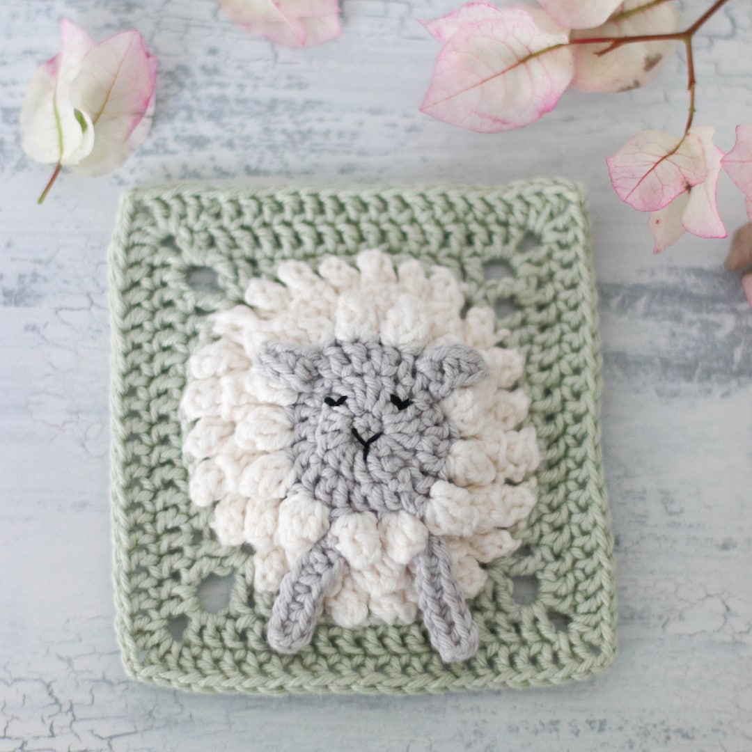 Crochet Lamb Square Pattern // Sheep Granny Square Motif // Crochet ...
