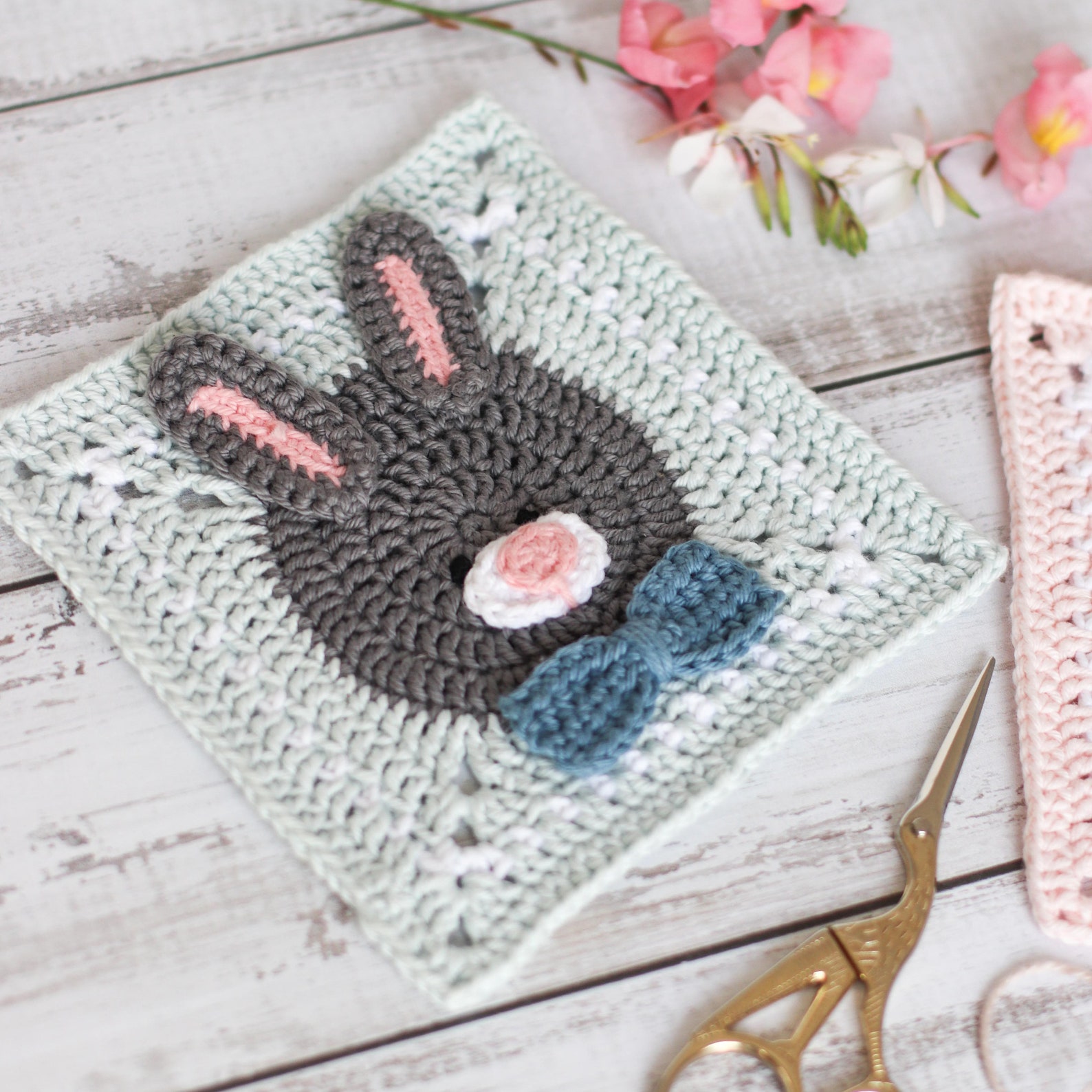 Crochet Bunny Square Pattern // Rabbit Square Motif // Easter - Etsy