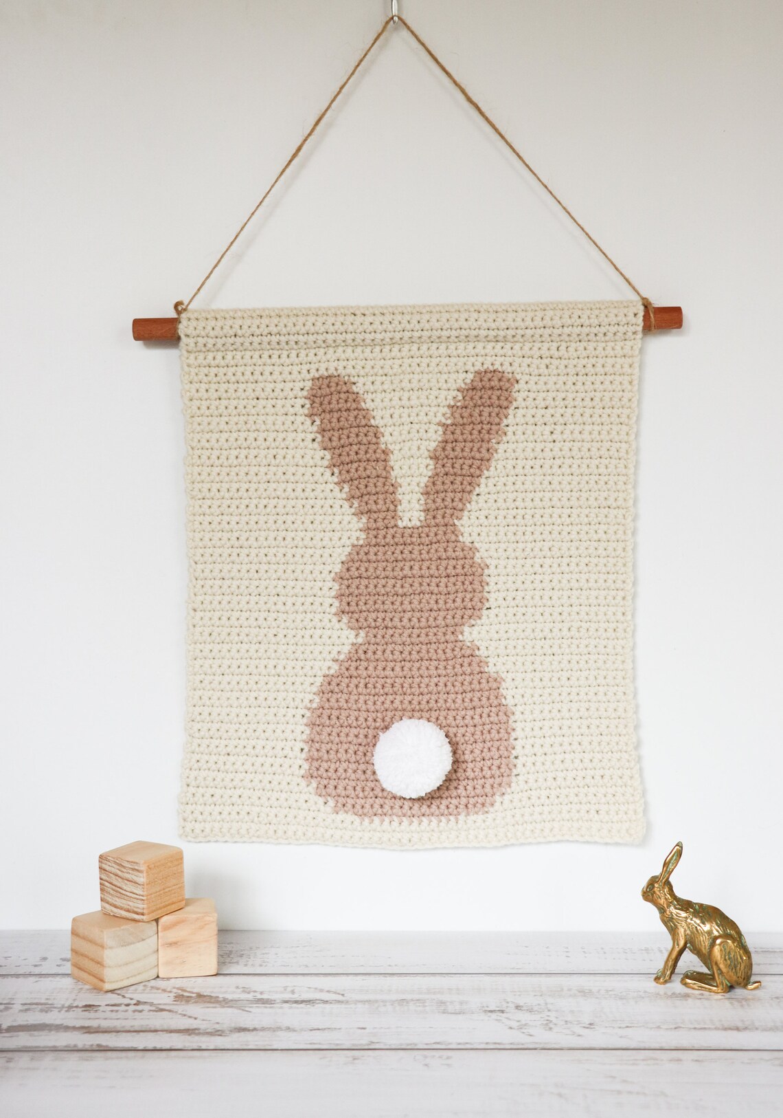 Crochet Rabbit Wall Hanging Pattern // Bunny Nursery Decor // - Etsy