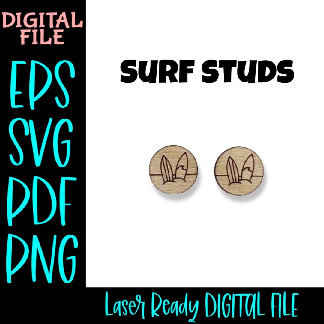 Surf Studs SVG PNG PDF Laser Ready Cut and Score File - Etsy
