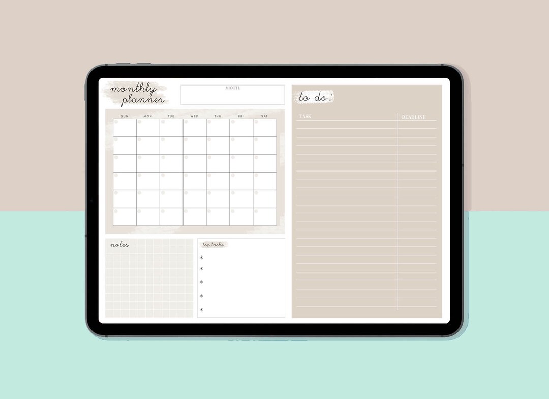 PREMIUM Digital Monthly Planner - Compatible With Goodnotes, Weekly ...