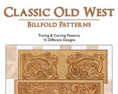 Classic Old West Billfold Patterns 15 Tracing & Carving - Etsy