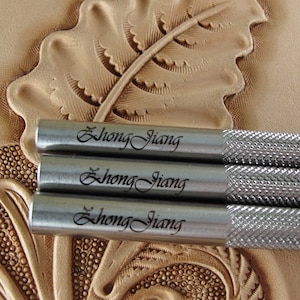 Small 3-piece Smooth Thumb Print Leather Stamp Set, Stainless Steel ...