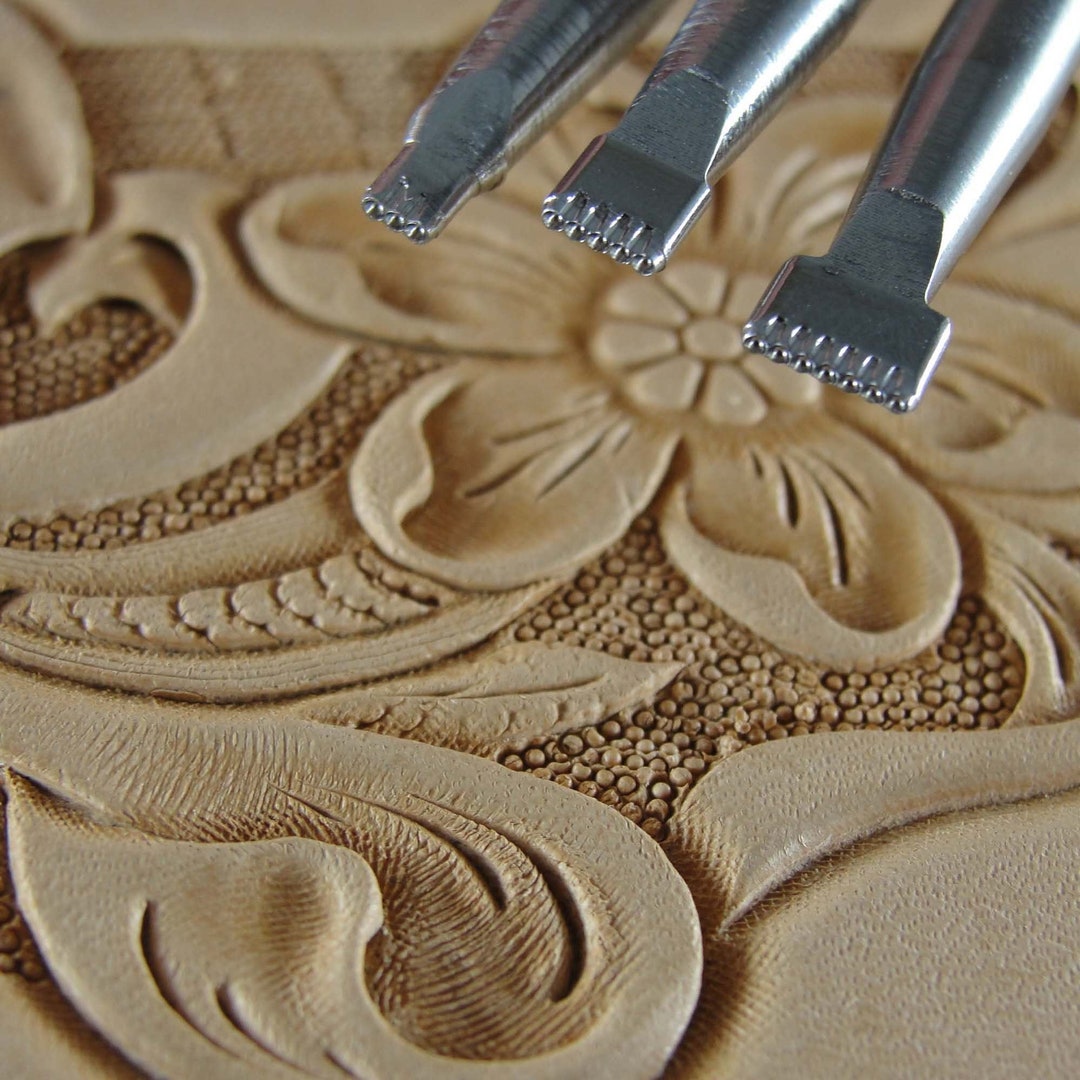 3-piece Fine Bar Grounder Background Leather Stamp Set, Stainless Steel ...