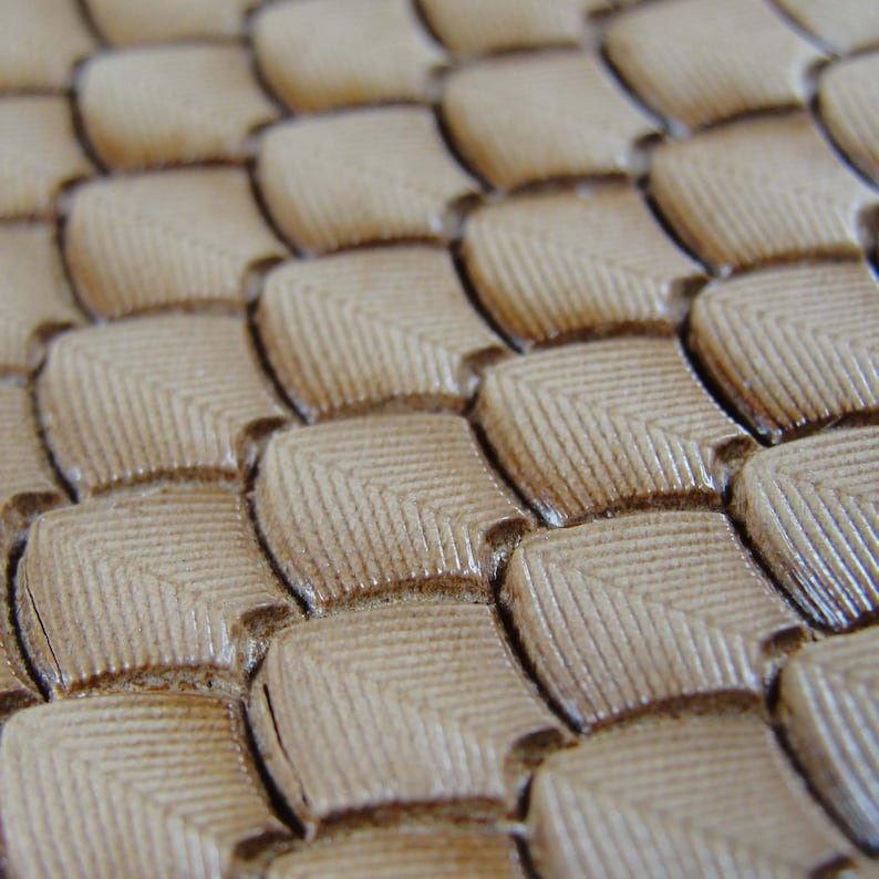 Leather Stamping Tool - Lined Dragon Scale Stamp - Etsy