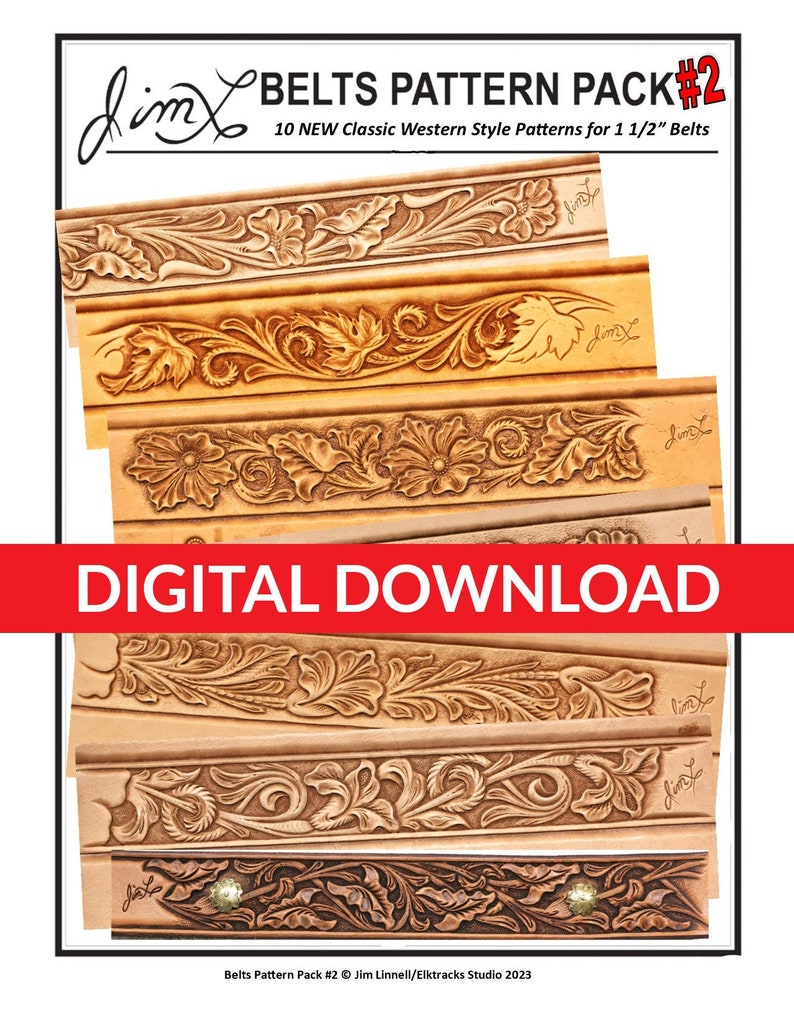 Jim Linnell - Belts Pattern Pack #2, Classic Western Style ...