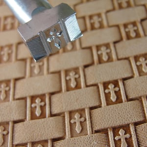 Cross Basket Weave Leather Stamp, Stainless Steel Leather Stamping Tool ...