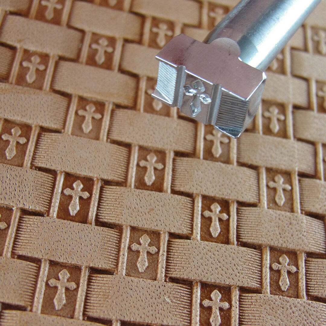 Cross Basket Weave Leather Stamp, Stainless Steel Leather Stamping Tool ... Cross Basket Weave Leather Stamp, Stainless Steel Leather Stamping Tool ...