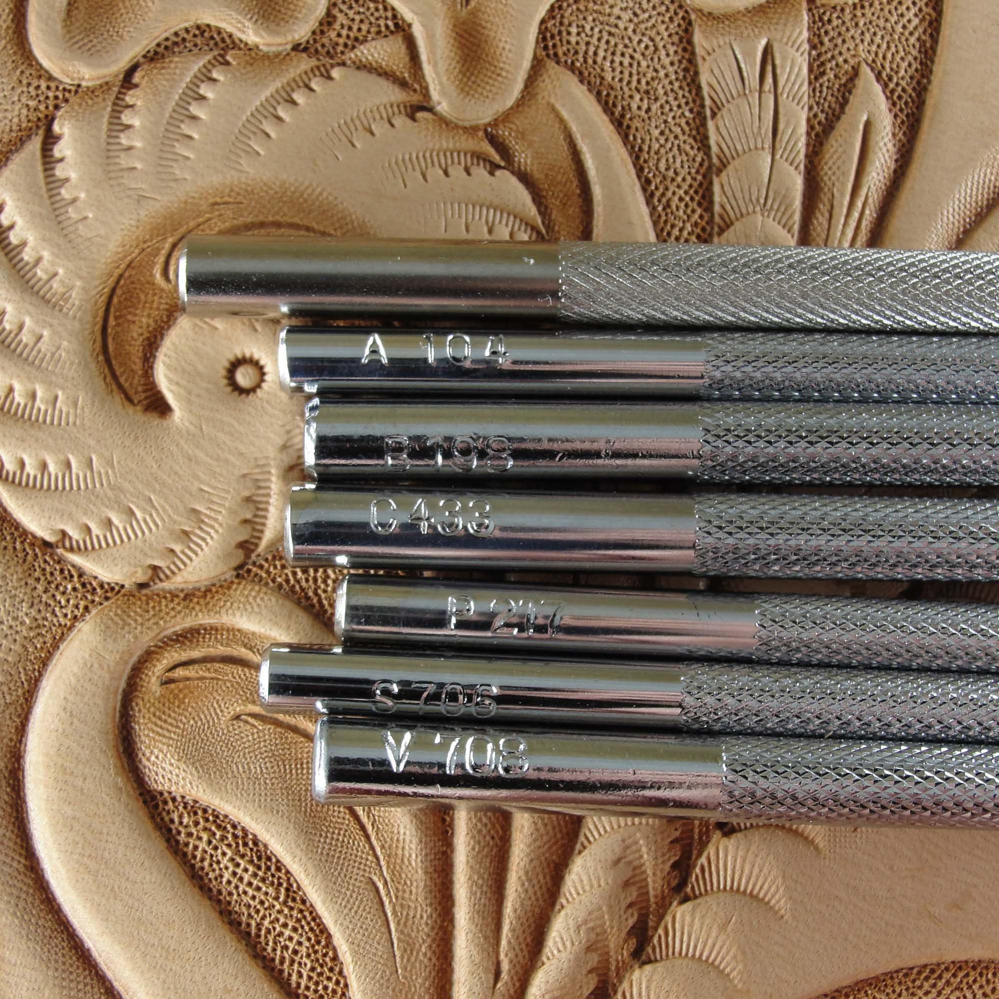 Basic Leather Stamping & Carving Set - 6 Leathercraft Stamping Tools, 1 ...