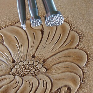 3-piece Pebble Background Leather Stamp Set, Stainless Steel Leather ...