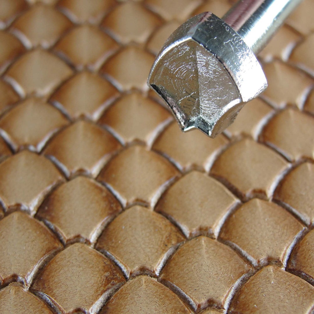 Leather Stamping Tool - Ridged Dragon Scale Geometric Stamp - Etsy