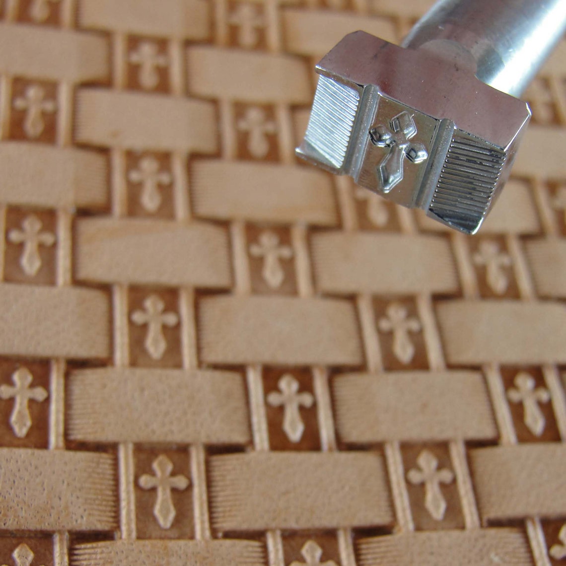 Cross Basket Weave Leather Stamp, Stainless Steel Leather Stamping Tool ...