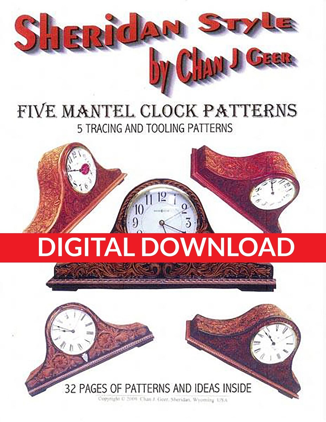 Sheridan Style Mantel Clock Leather Patterns by Chan Geer - Etsy