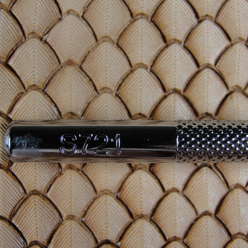 Leather Stamping Tool - Lined Dragon Scale Stamp - Etsy