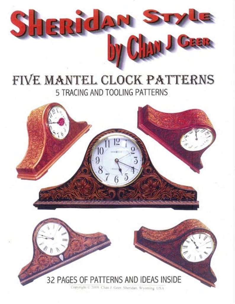 Sheridan Style Mantel Clock Leather Patterns by Chan Geer - Etsy