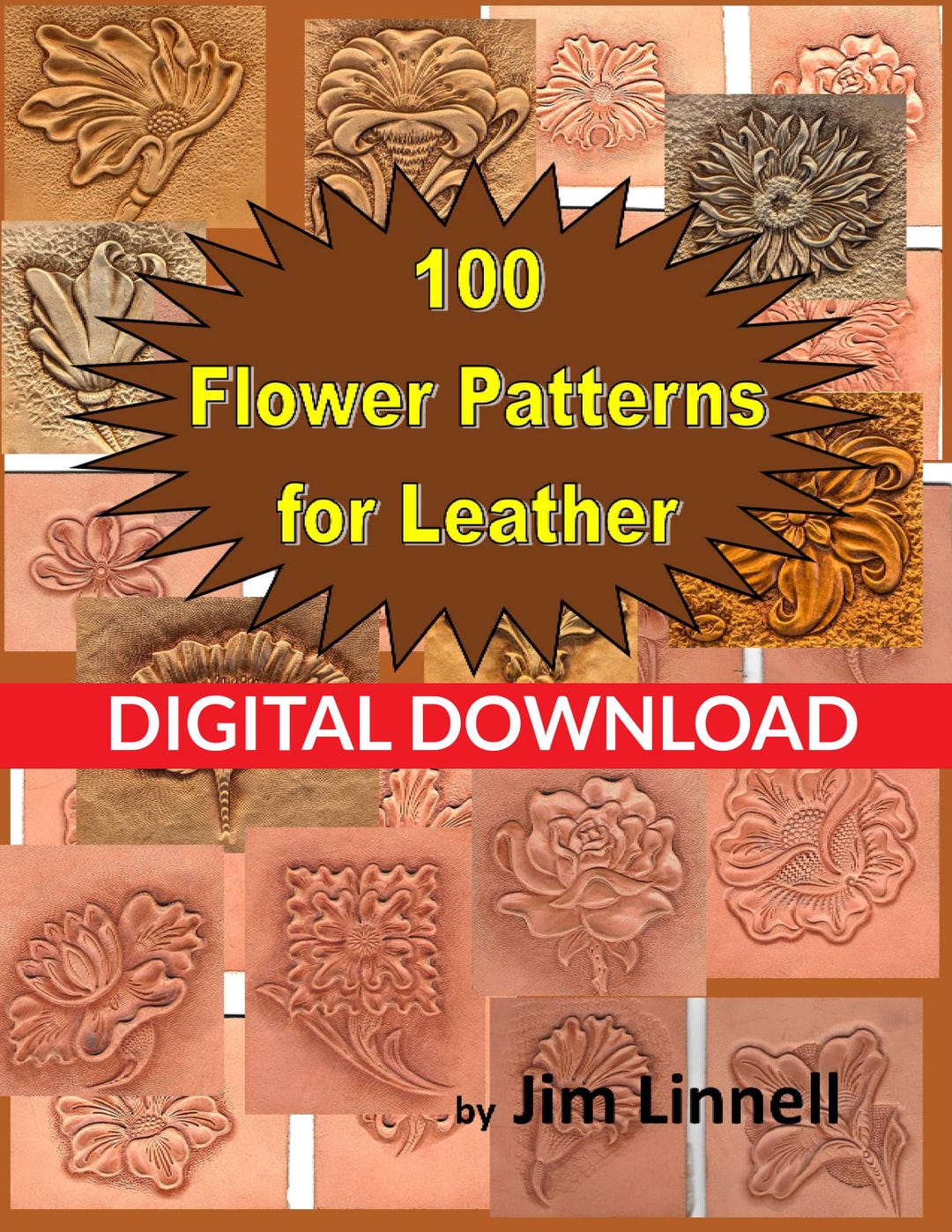100 Flower Patterns for Leather by Jim Linnell (leathercraft Designs ...