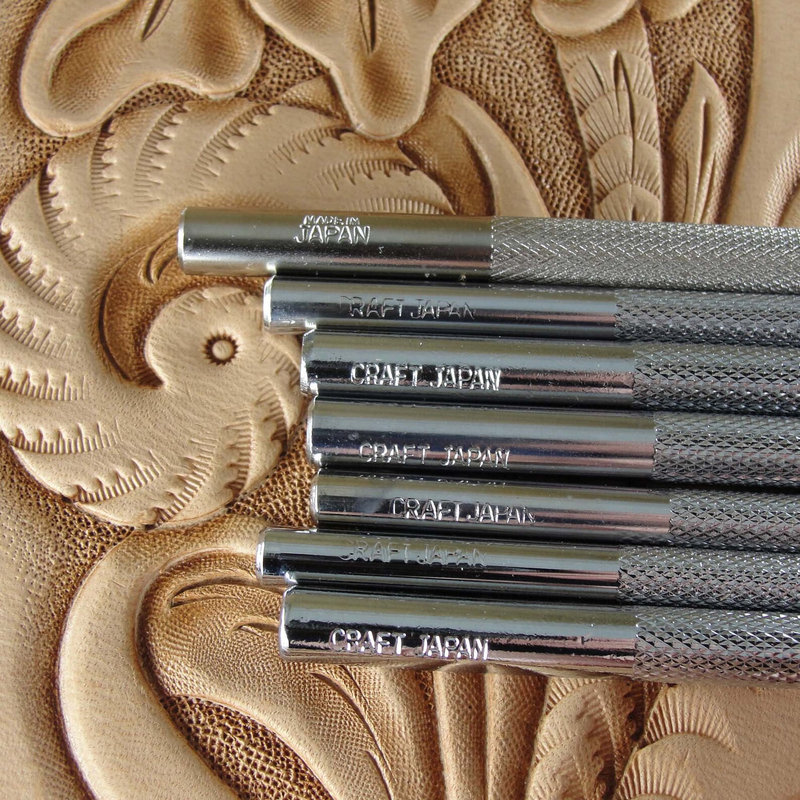 Basic Leather Stamping & Carving Set - 6 Leathercraft Stamping Tools, 1 ...