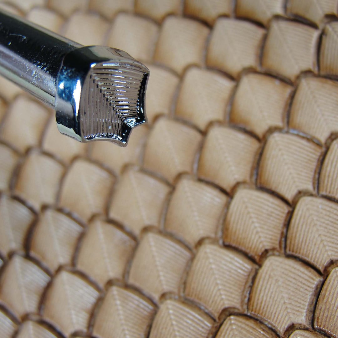 Leather Stamping Tool - Lined Dragon Scale Stamp - Etsy