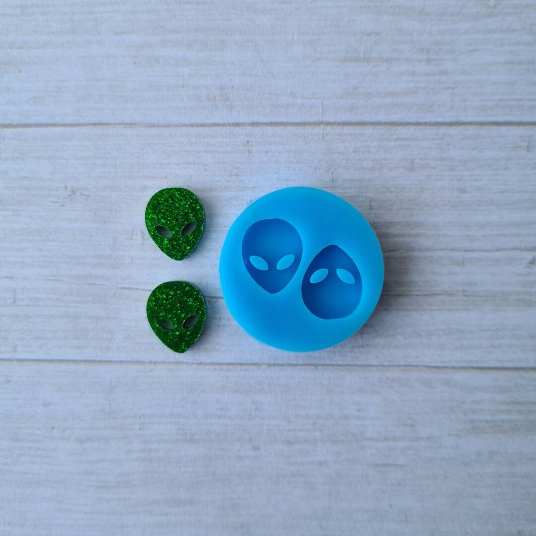 Resin Silicone Mold, 14mm Alien Stud Earrings Mould, Flexible Silicone ...
