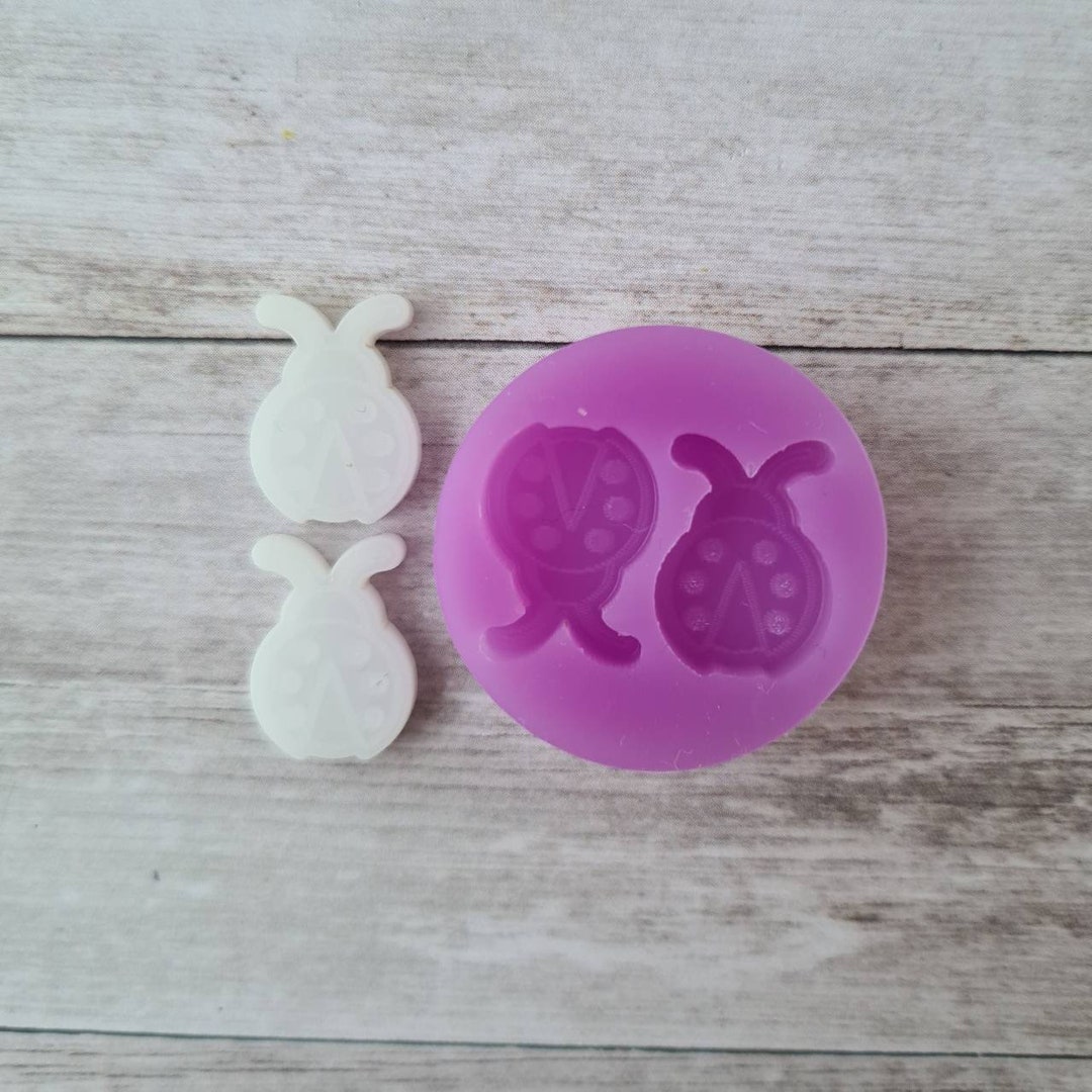 Stud Earrings Resin Mold - 16mm Lady Bug Mold, Insect Mould, Flexible ...