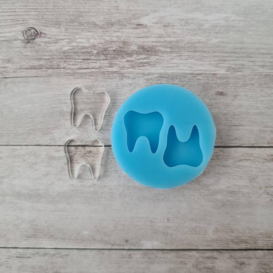 Resin Silicone Mold - 15mm Teeth Stud Earrings Mold, Dentist Flexible ...